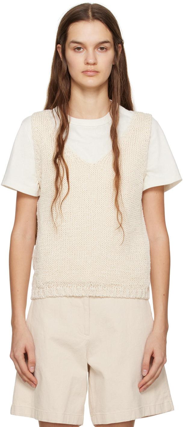 Nothing Written Off-White V-Neck Vest NOTHING WRITTEN