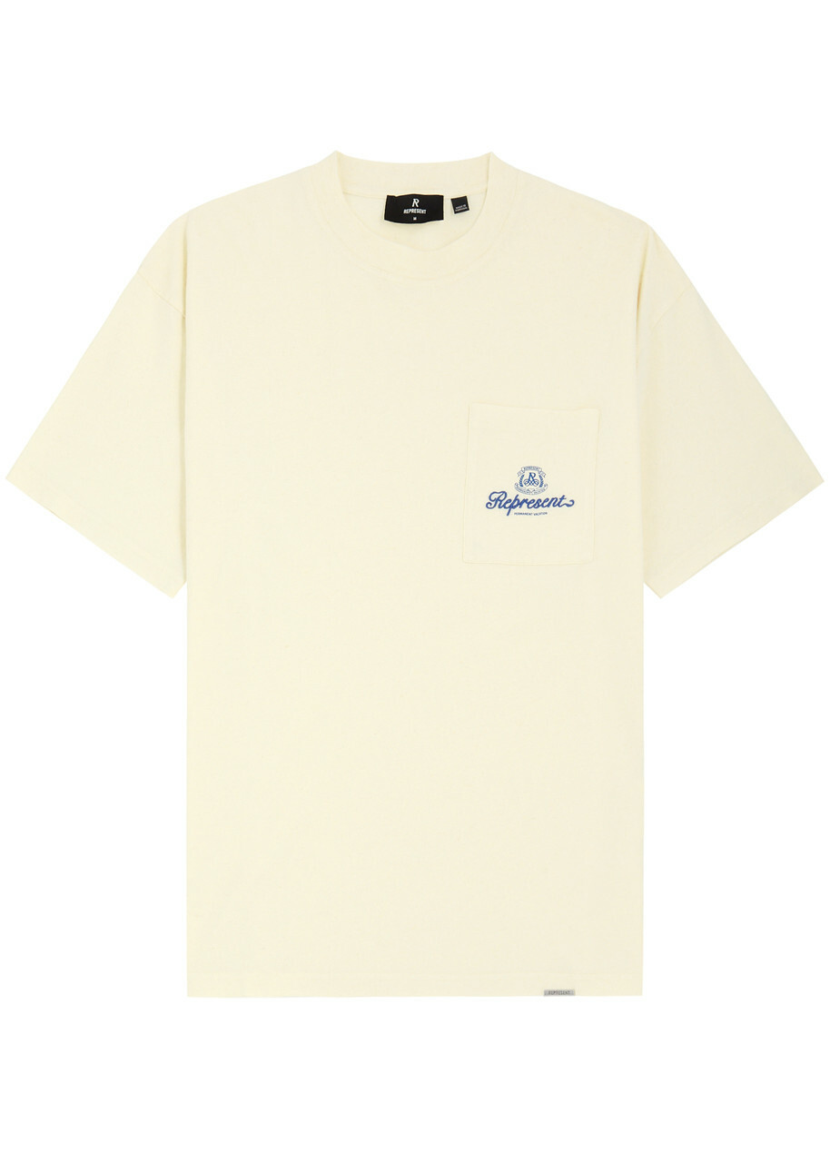 Represent Permanent Vacation Logo Cotton-blend T-shirt Cream Represent