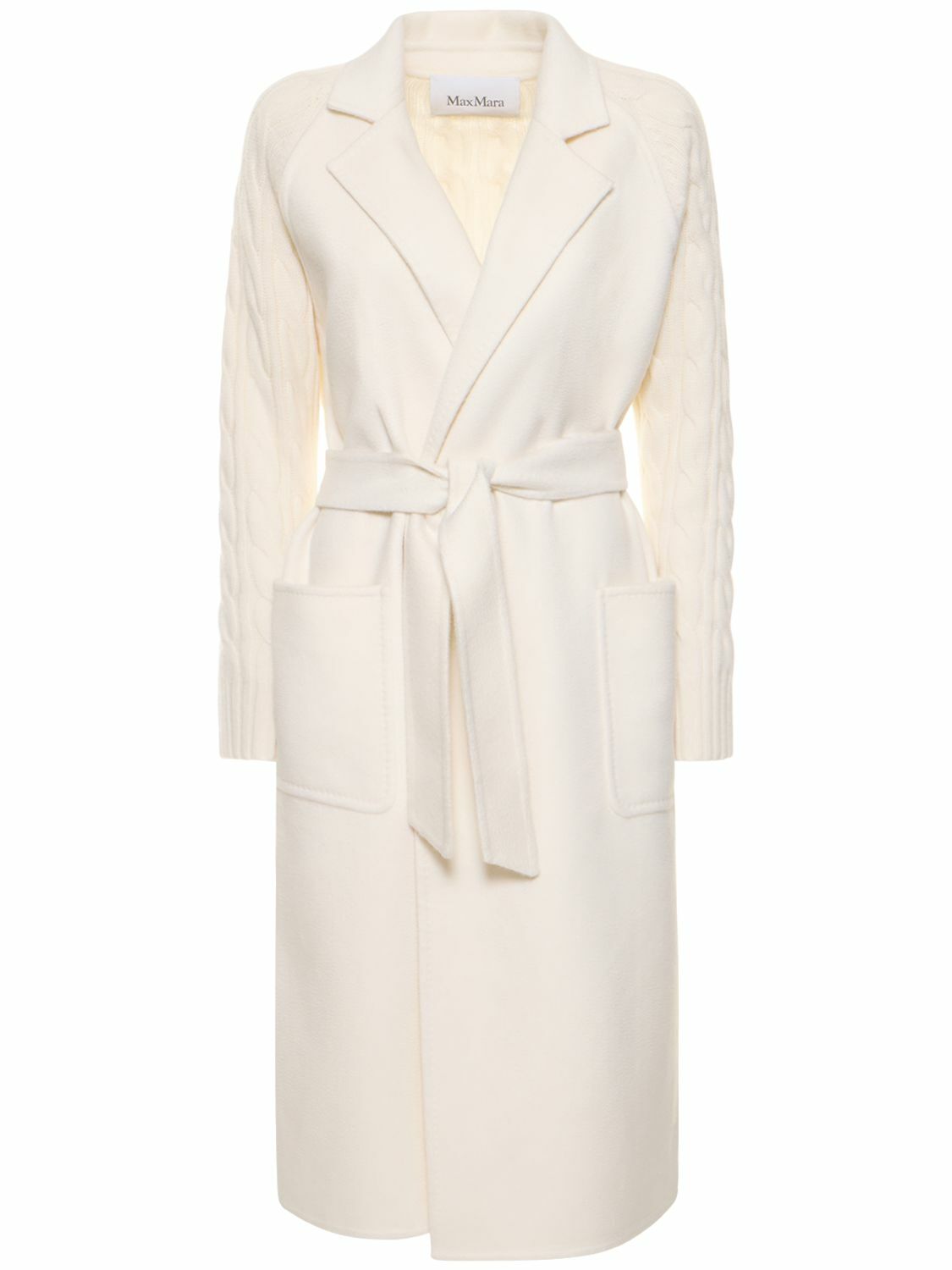 MAX MARA - Hello Cable Knit Wool & Cashmere Coat Max Mara