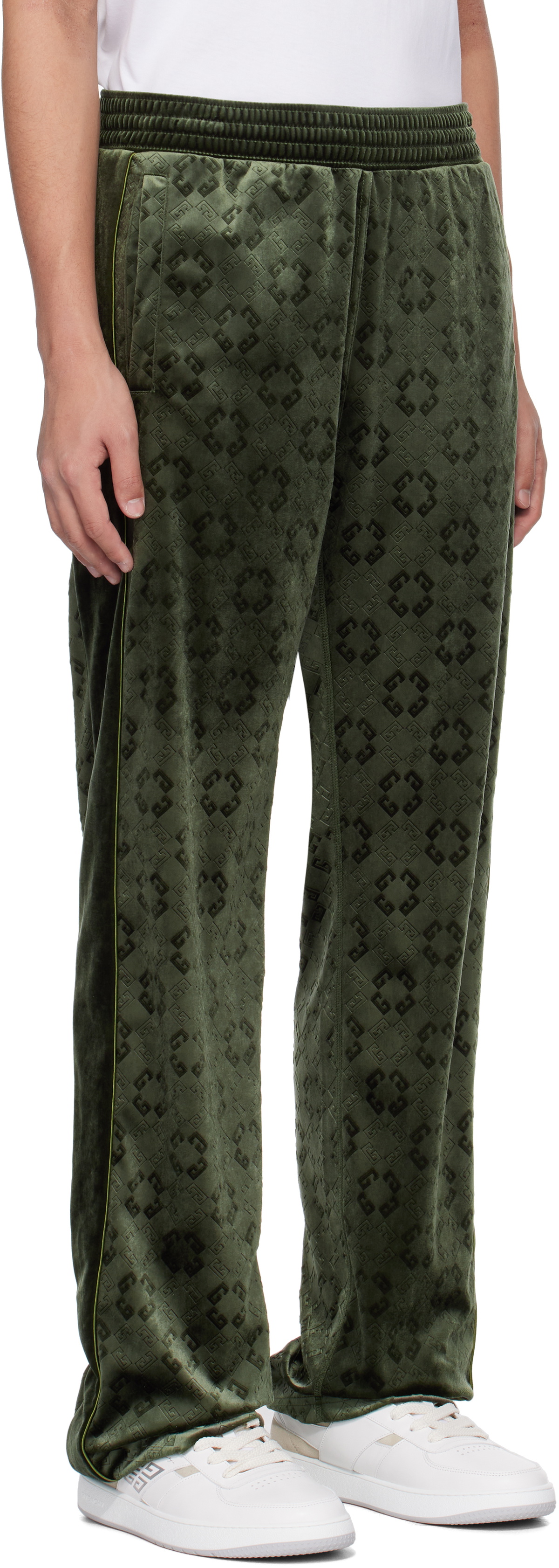 Givenchy Green Monogram 72 Velvet Sweatpants Givenchy