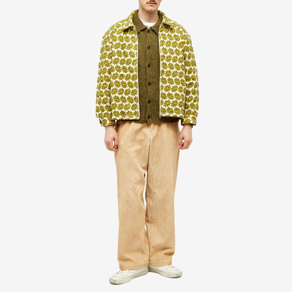 Acne Studios Men's Kabriel AS Shetland Cardigan in Dark Olive Acne Studios