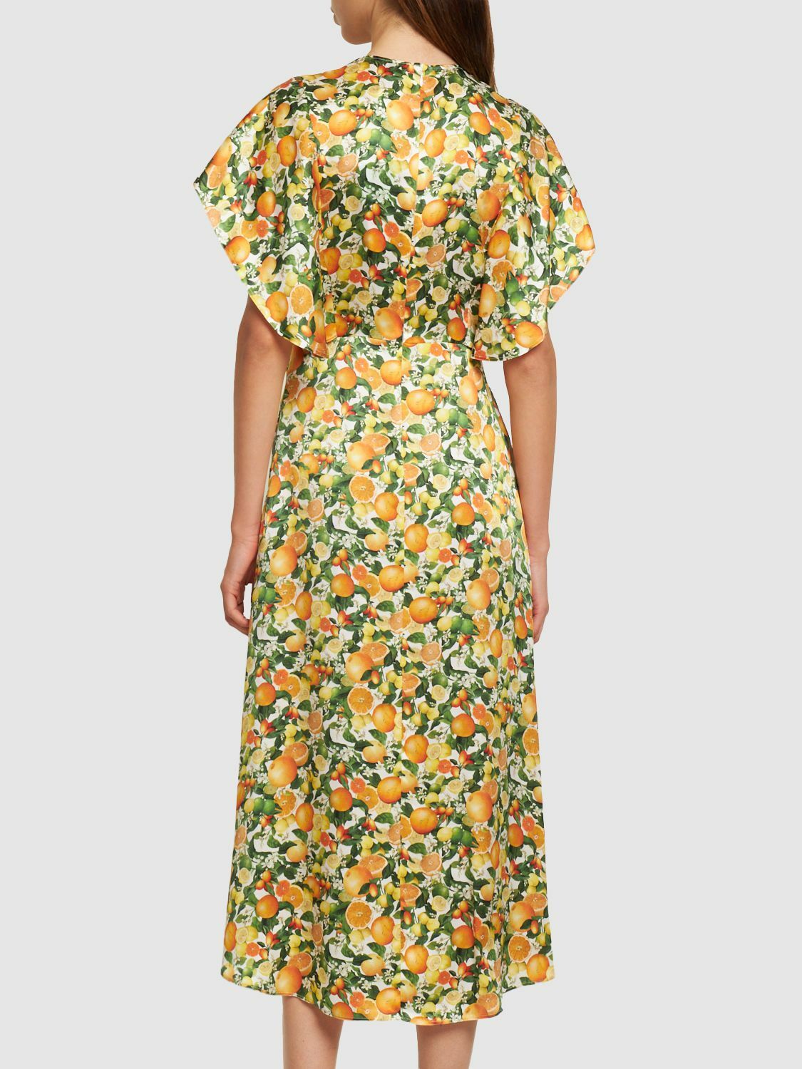 STELLA MCCARTNEY - Lemon Print Silk Midi Dress Stella McCartney