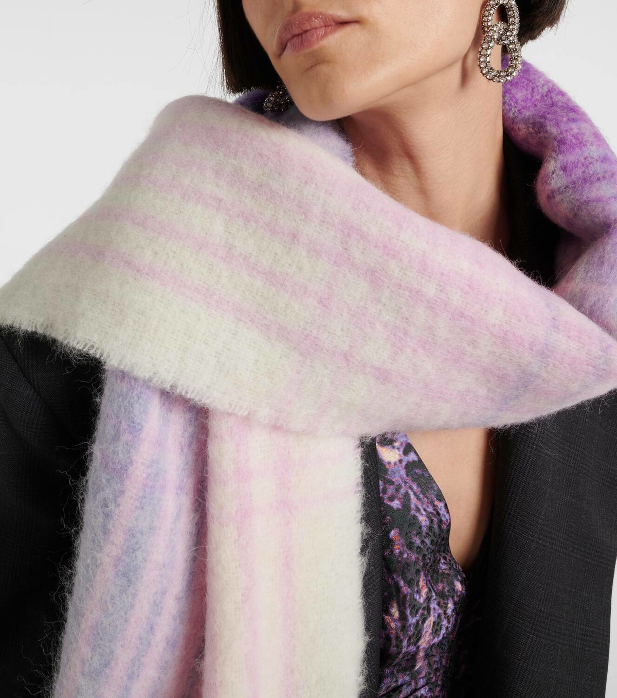 Isabel Marant Firny checked wool-blend scarf Isabel Marant