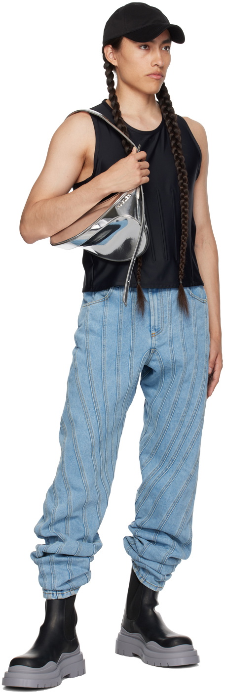 Mugler Black Embossed Tank Top Mugler