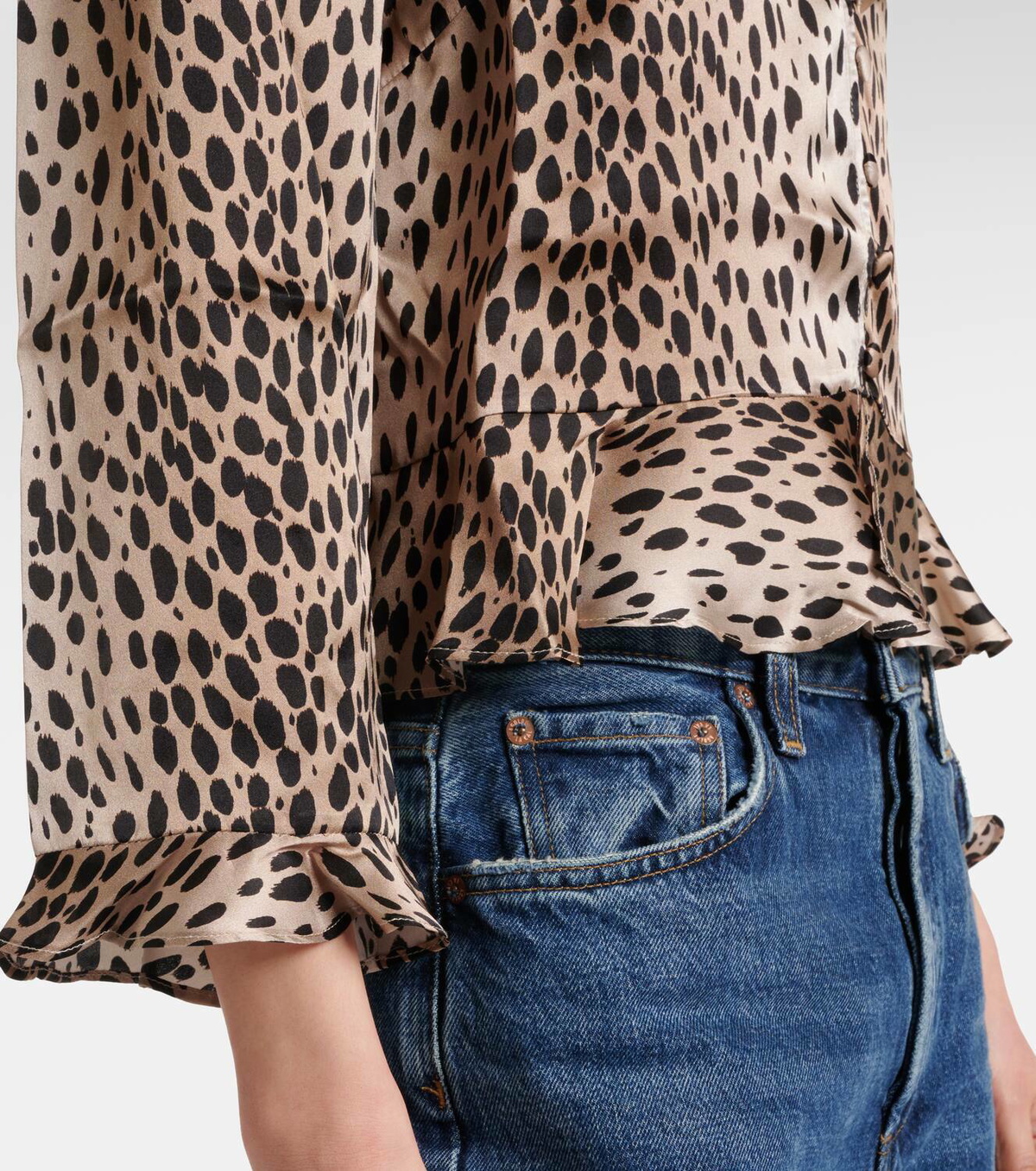 Rixo Atlas leopard-print silk blouse Rixo