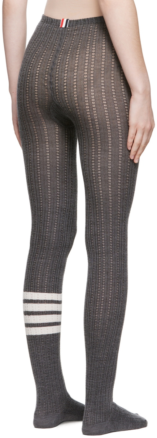 Thom Browne Gray 4-Bar Tights Thom Browne