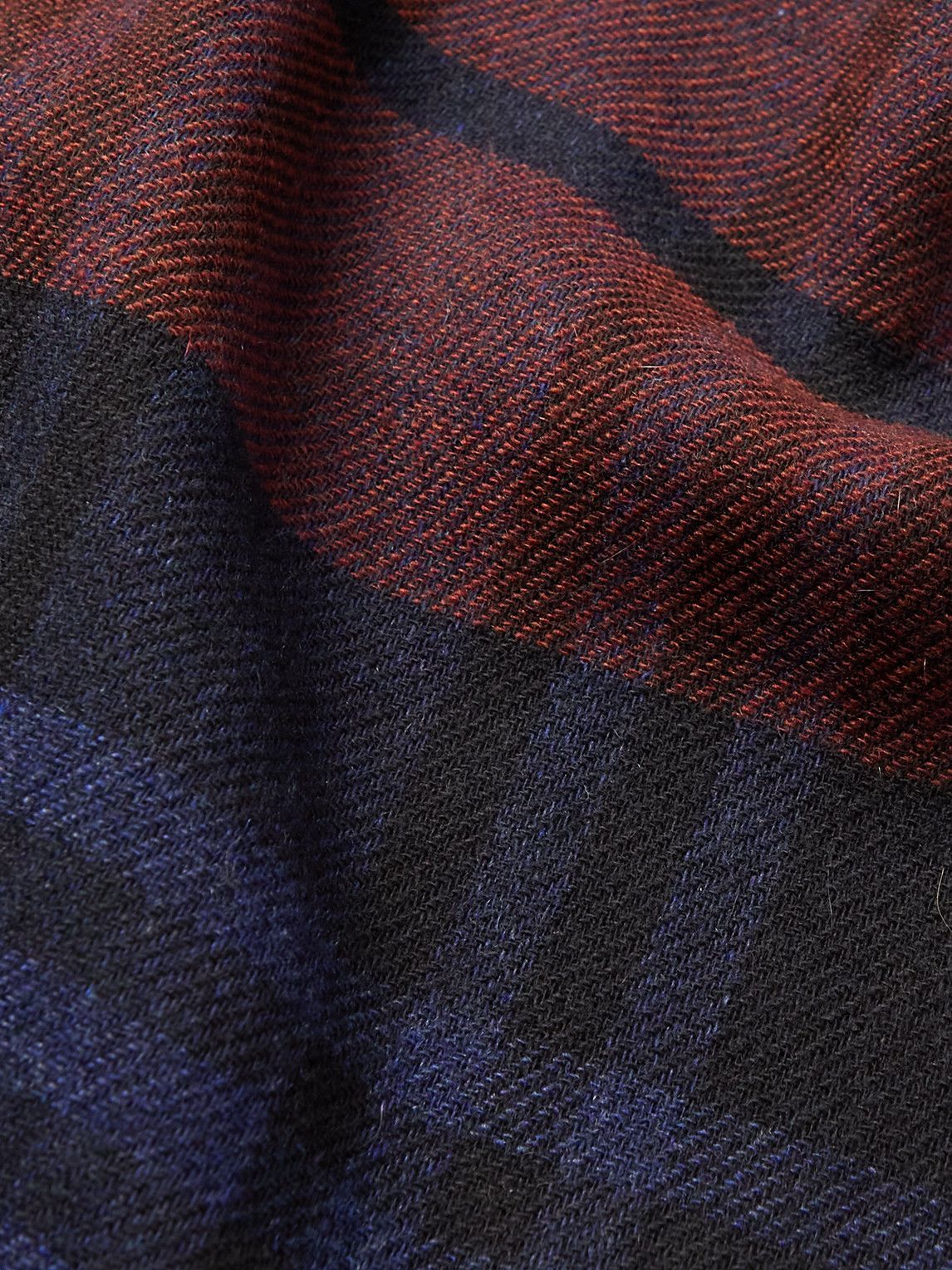 Rubinacci - Fringed Checked Cashmere Scarf Rubinacci