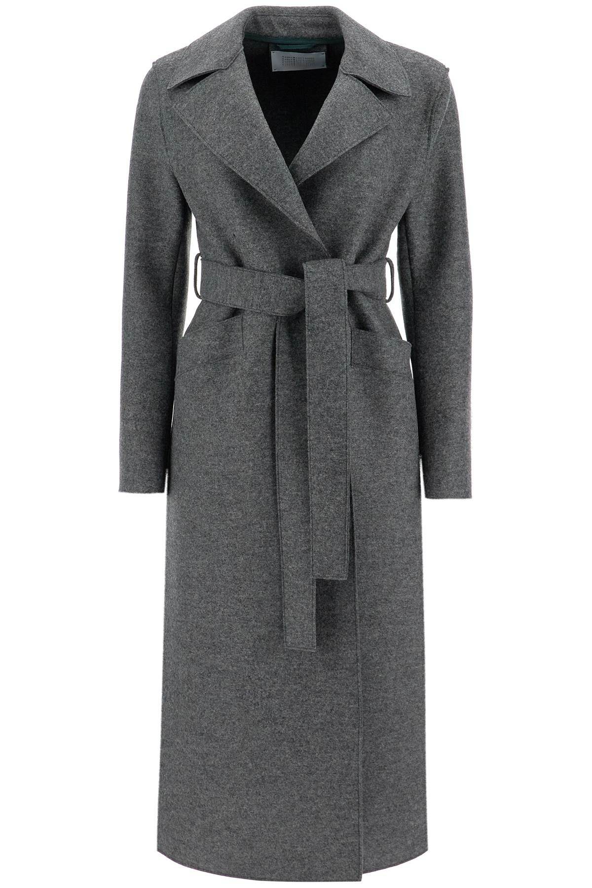 HARRIS WHARF LONDON long coat in pressed wool Grey Harris Wharf London