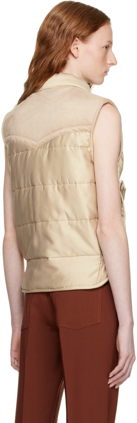 rag & bone Taupe Erica Puffer Vest Rag and Bone