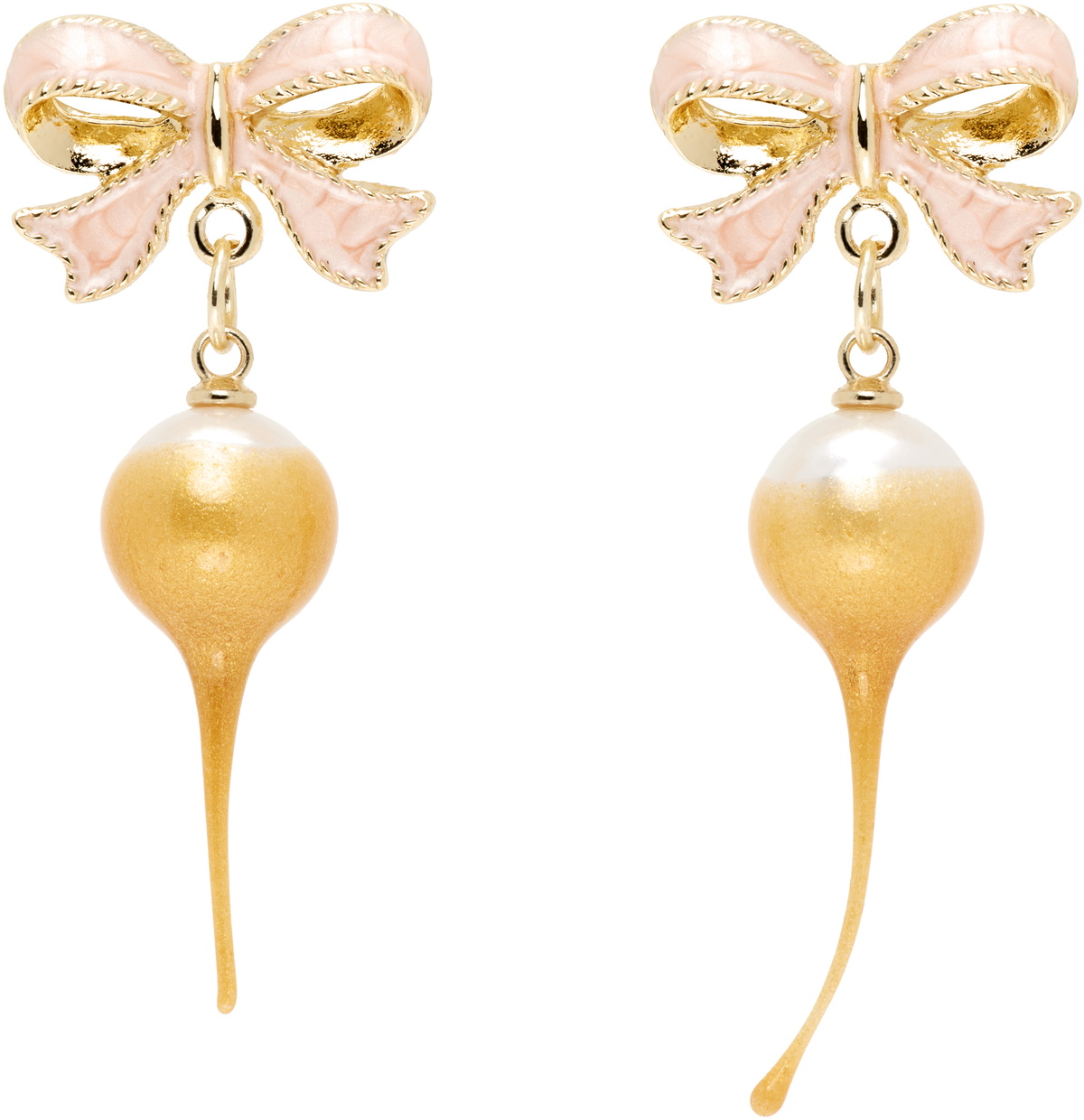 Ottolinger Gold Bow Pearl Earrings Ottolinger