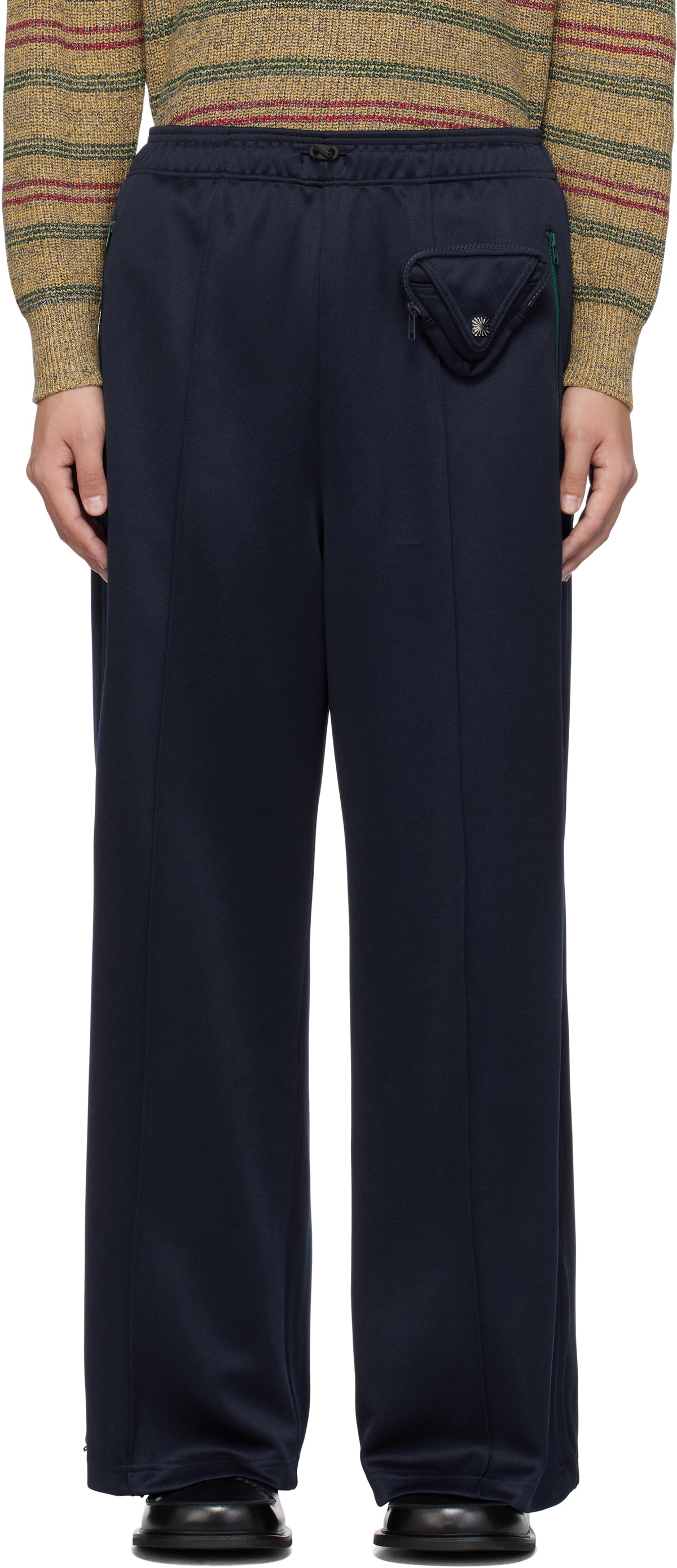 Toga Virilis Navy Polyester Track Pants Toga Virilis