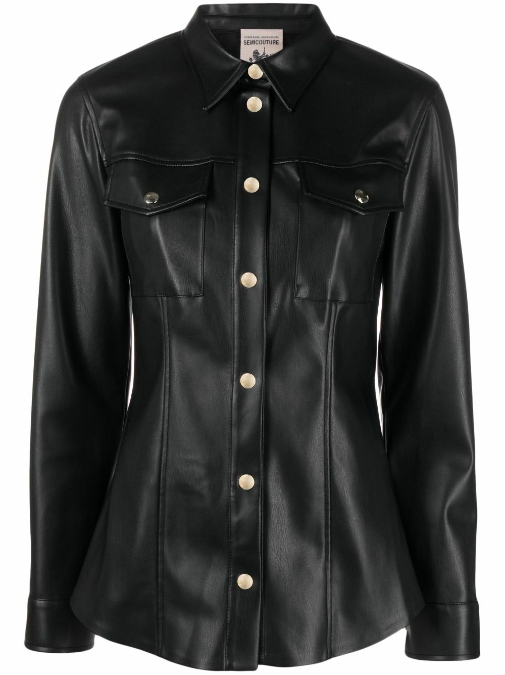 SEMICOUTURE - Layley Faux Leather Shirt Semicouture