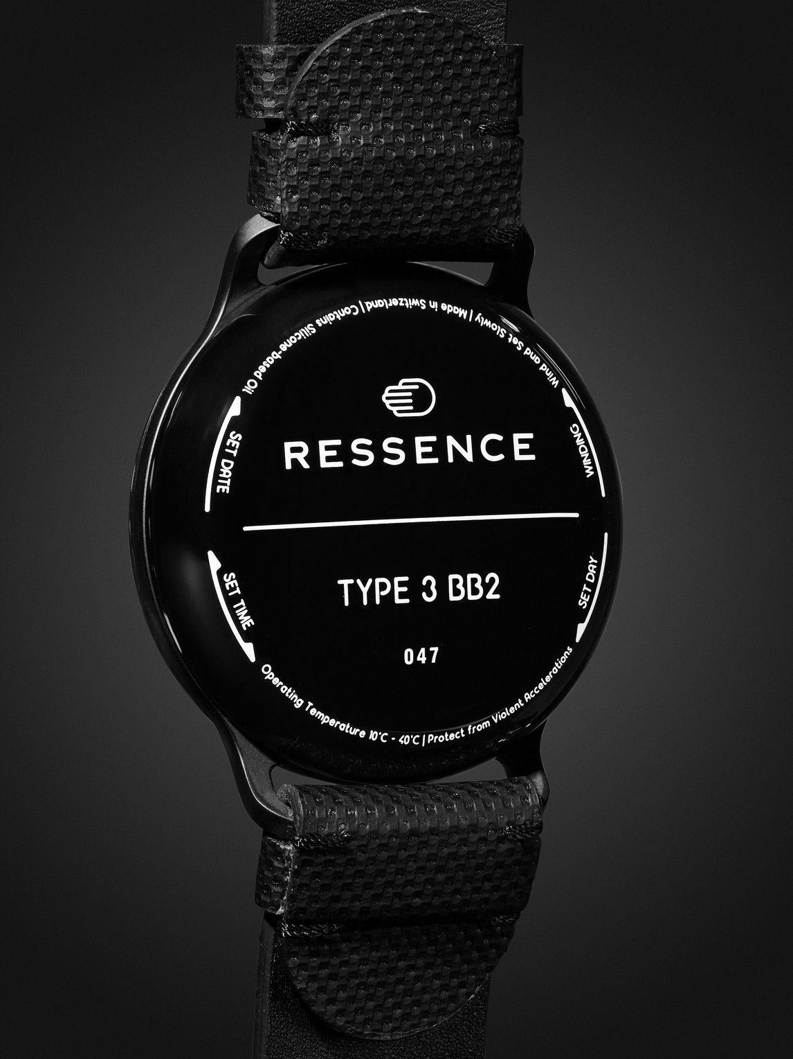 Ressence - Type 3 BB2 Automatic 44mm Titanium and Woven Watch, Ref. No. TYPE 3 BB2 Ressence