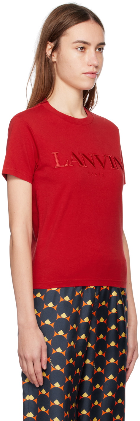 Lanvin Red Embroidered T-Shirt Lanvin