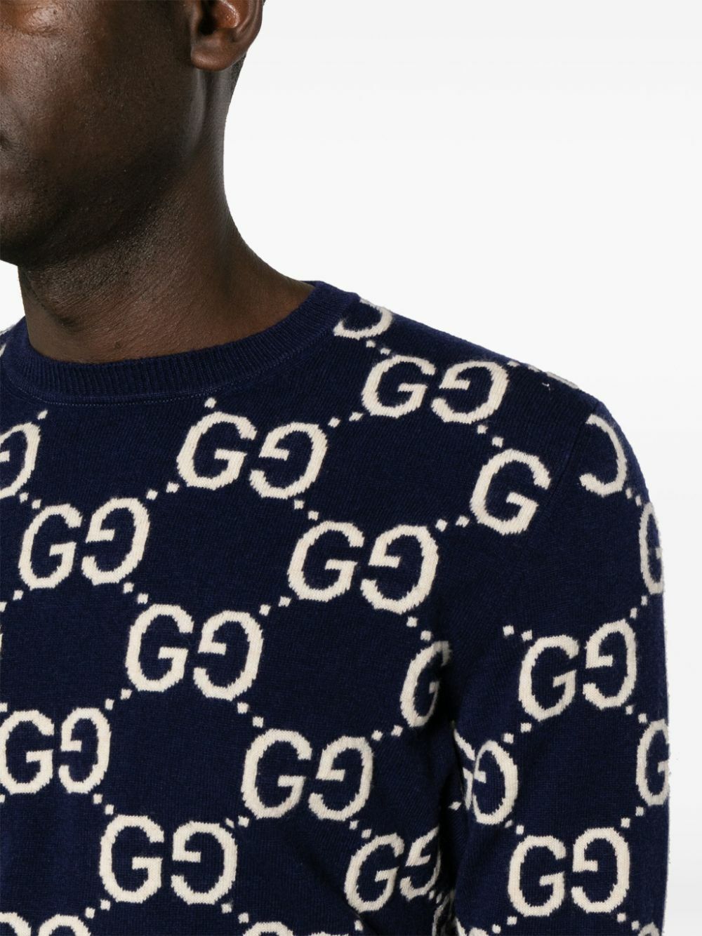 Gucci Blue GG Wool Sweater Gucci