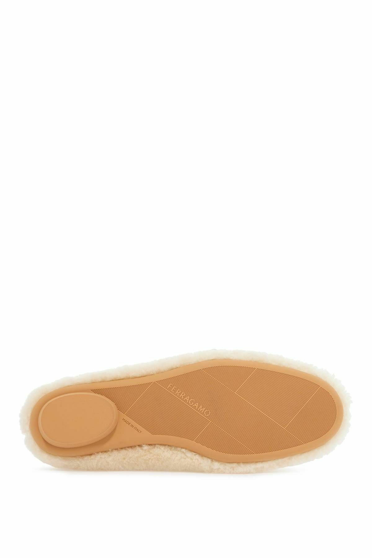 FERRAGAMO shearling ballet flats Neutro Salvatore Ferragamo
