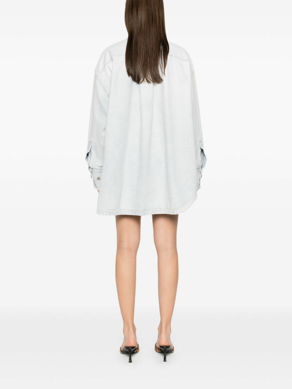 The Attico Logo-Embroidered Denim Shirt The Attico