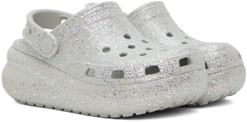 Crocs Kids Gray Cutie Crush Glitter Clogs Crocs