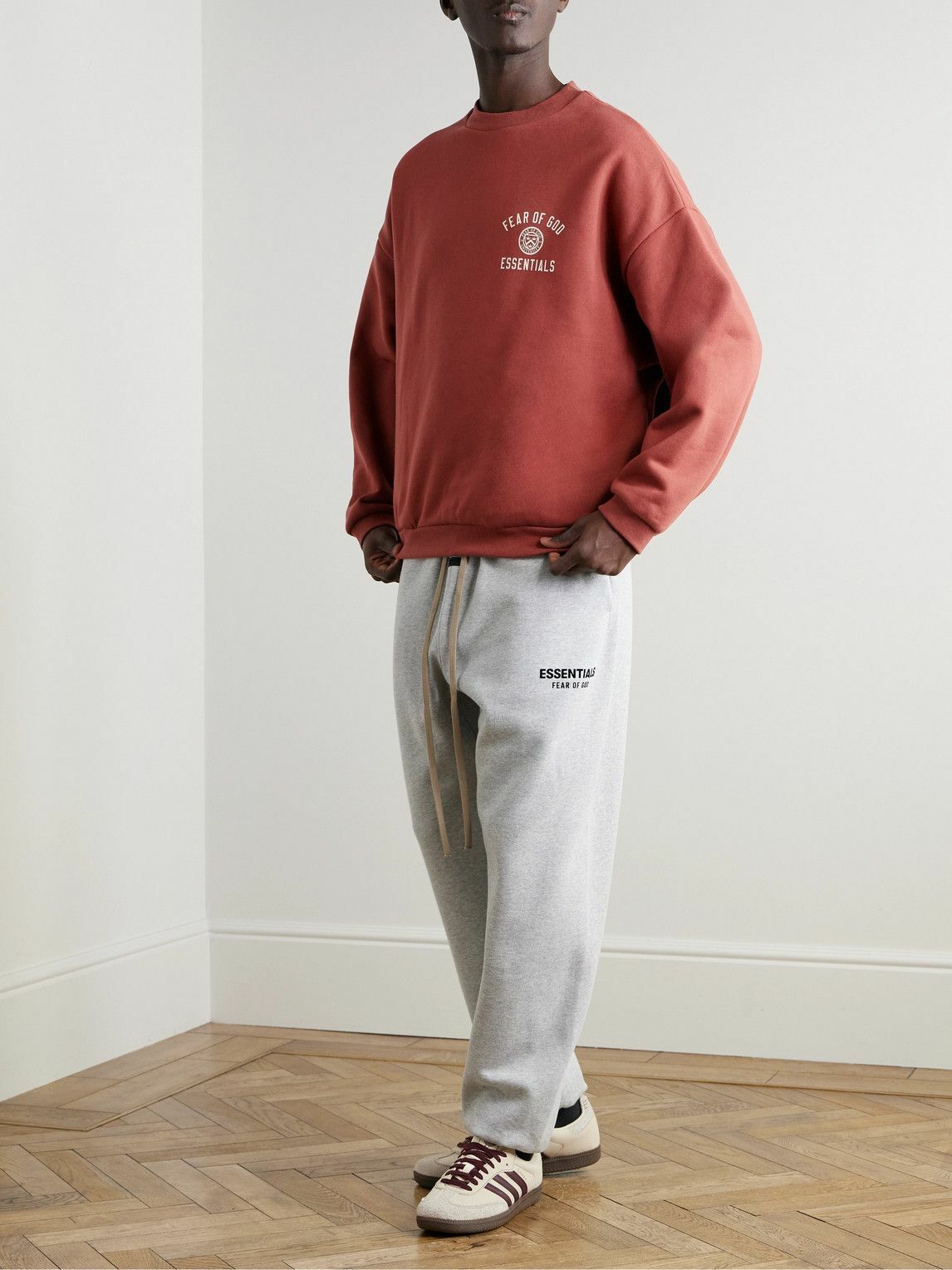 FEAR OF GOD ESSENTIALS - Logo-Print Appliquéd Cotton-Blend Jersey ...