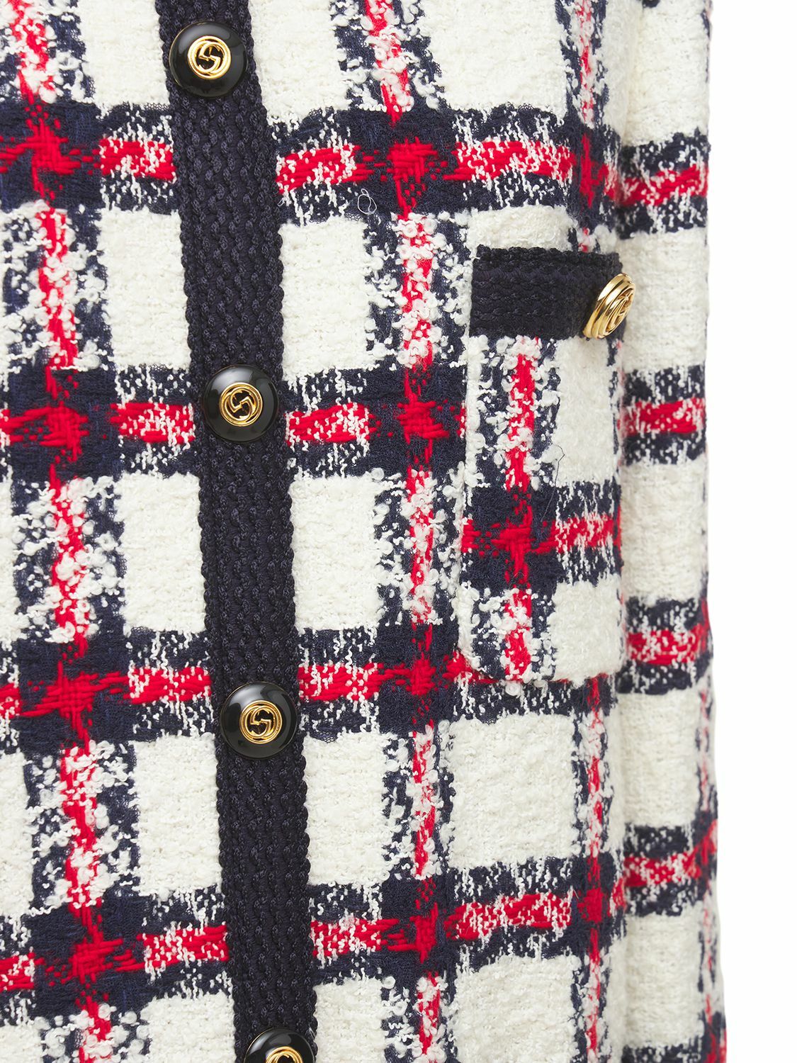 GUCCI - Web Wool Blend Tweed Jacket Gucci