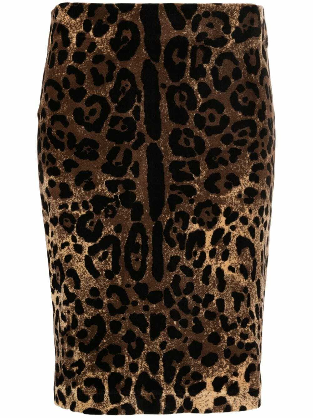 DOLCE & GABBANA - Leopard Print Chenille Mini Skirt Dolce & Gabbana