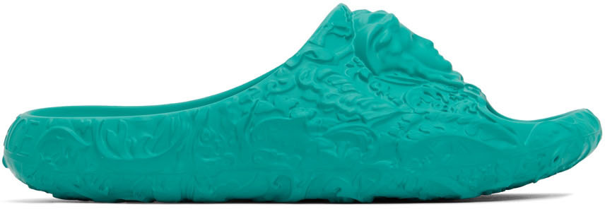 Versace Green Medusa Dimension Slides Versace