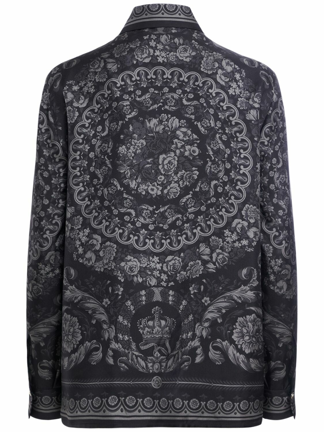 VERSACE - Barocco Print Silk Twill Formal Shirt Versace