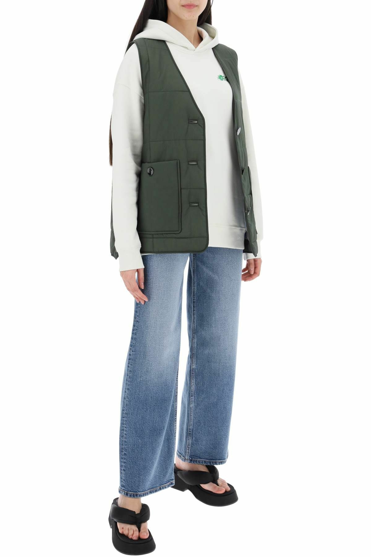GANNI oversized isoli hooded Green GANNI
