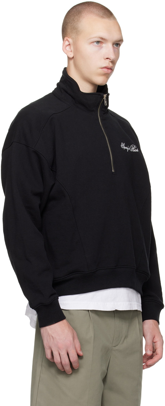 Sporty & Rich Black Cursive Sweater Sporty & Rich