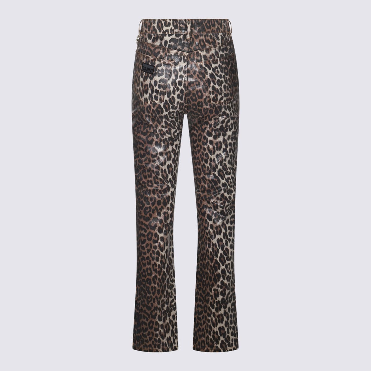 Ganni Leopard Cotton Jeans GANNI