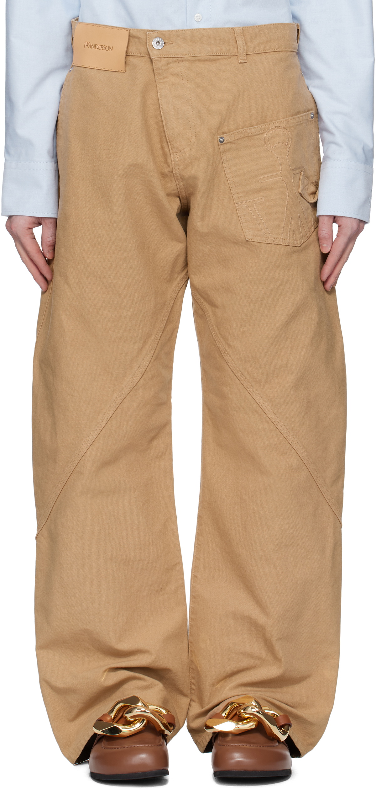 JW Anderson Brown Twisted Workwear Trousers JW Anderson