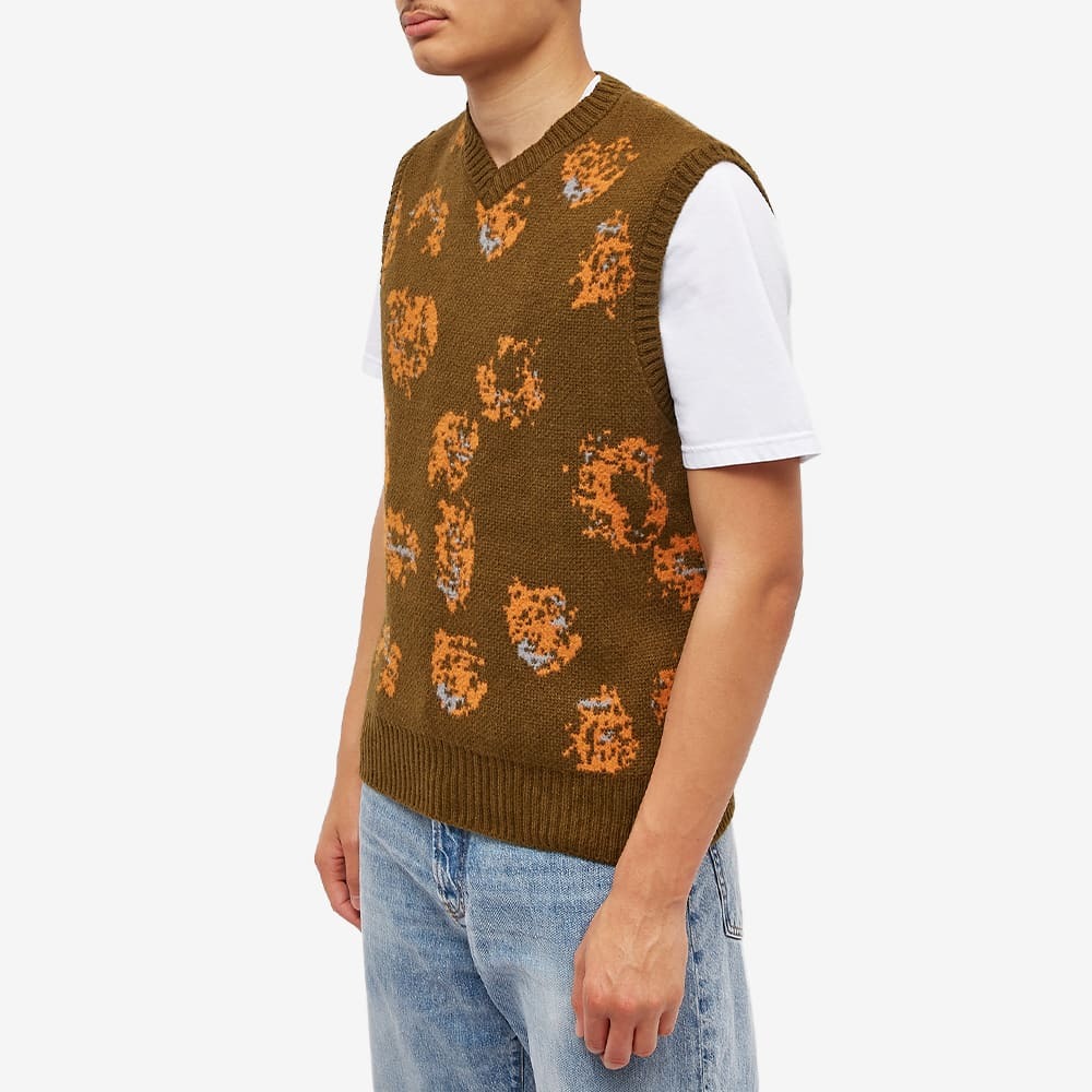 Wax London Men's Wes Knitted Vest in Khaki Wax London