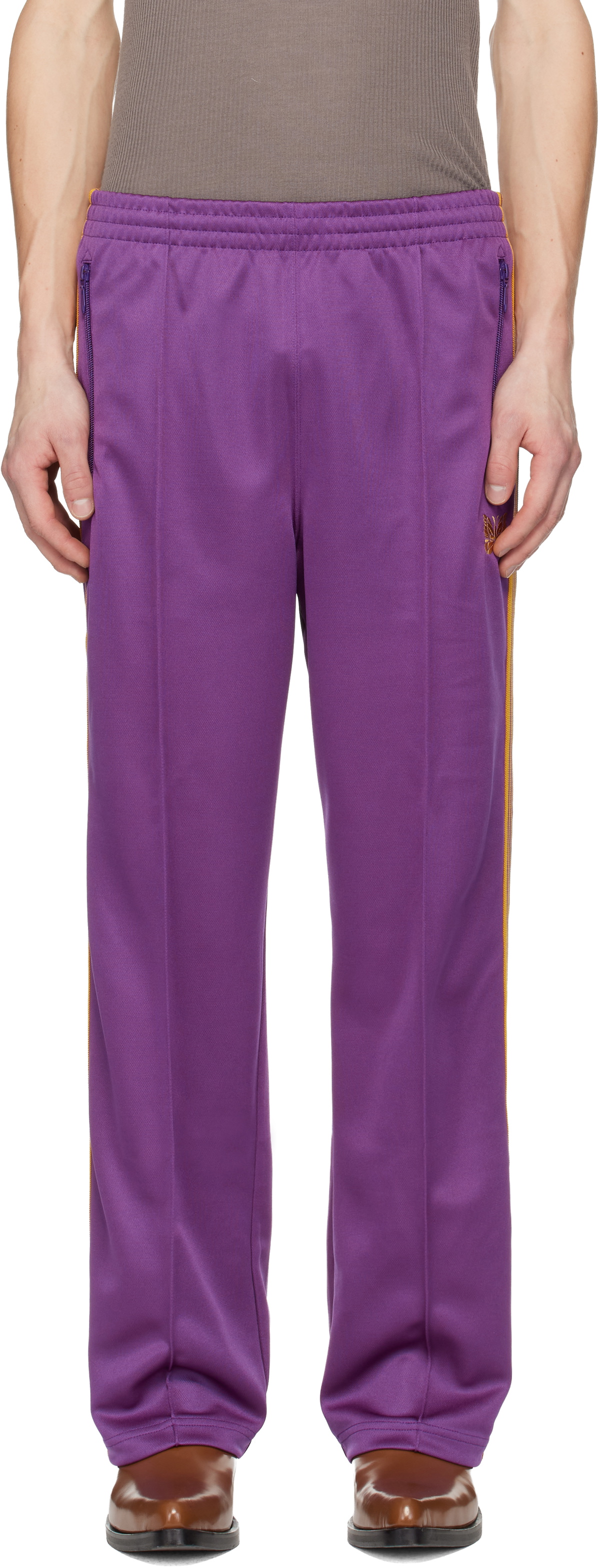 NEEDLES Purple Poly Smooth Track Pants Needles