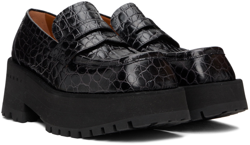Marni Black Croc Loafers Marni