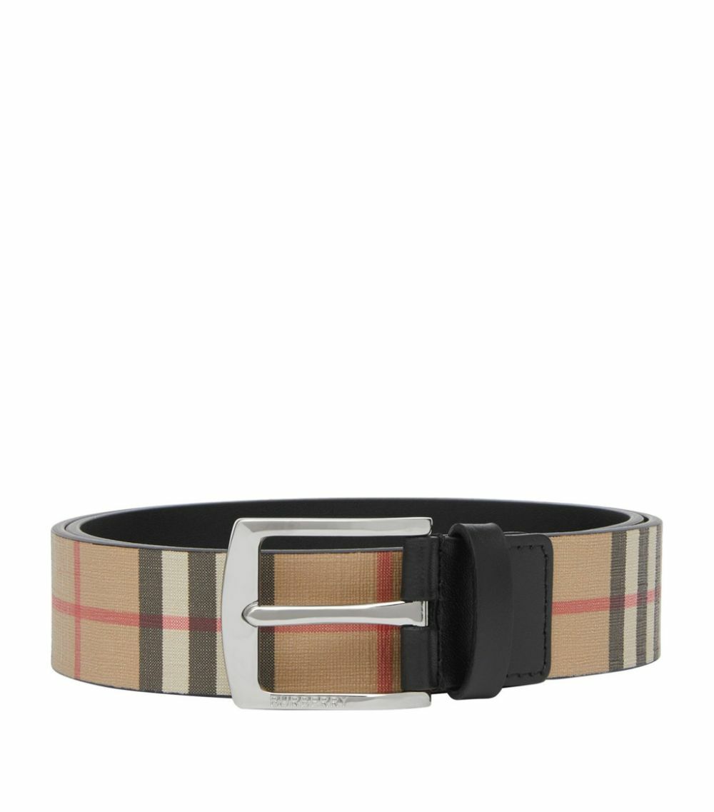 BURBERRY - Check Motif Belt Burberry
