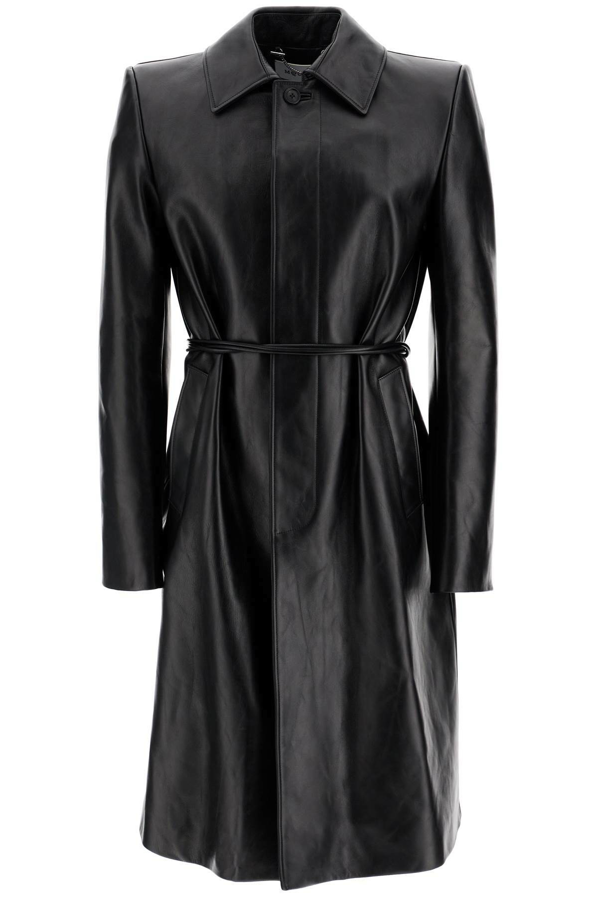 ALEXANDER MCQUEEN waterproof leather jacket with voluminous shoulders ...