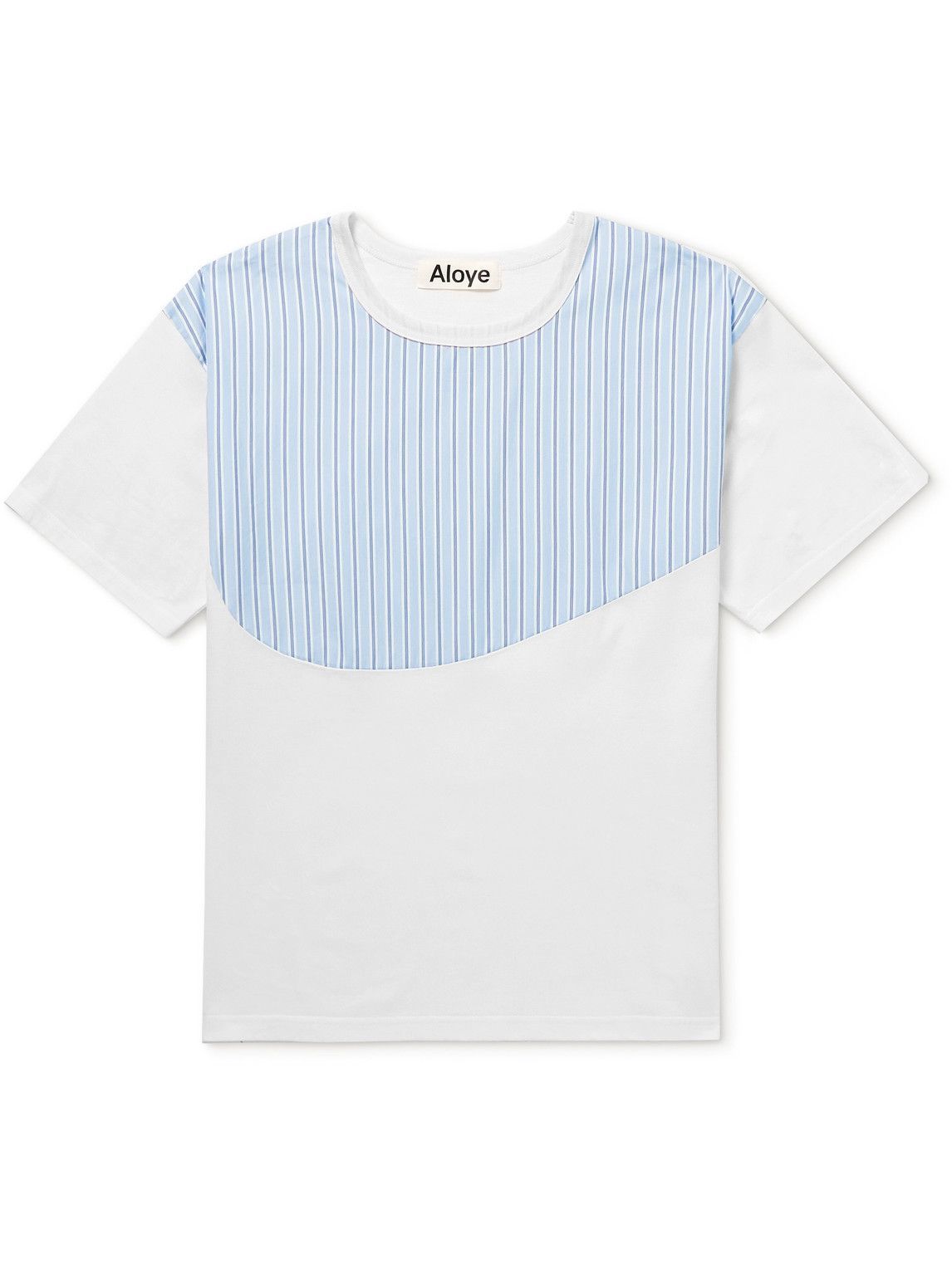 Aloye - Poplin-Panelled Cotton-Jersey T-Shirt - White Aloye