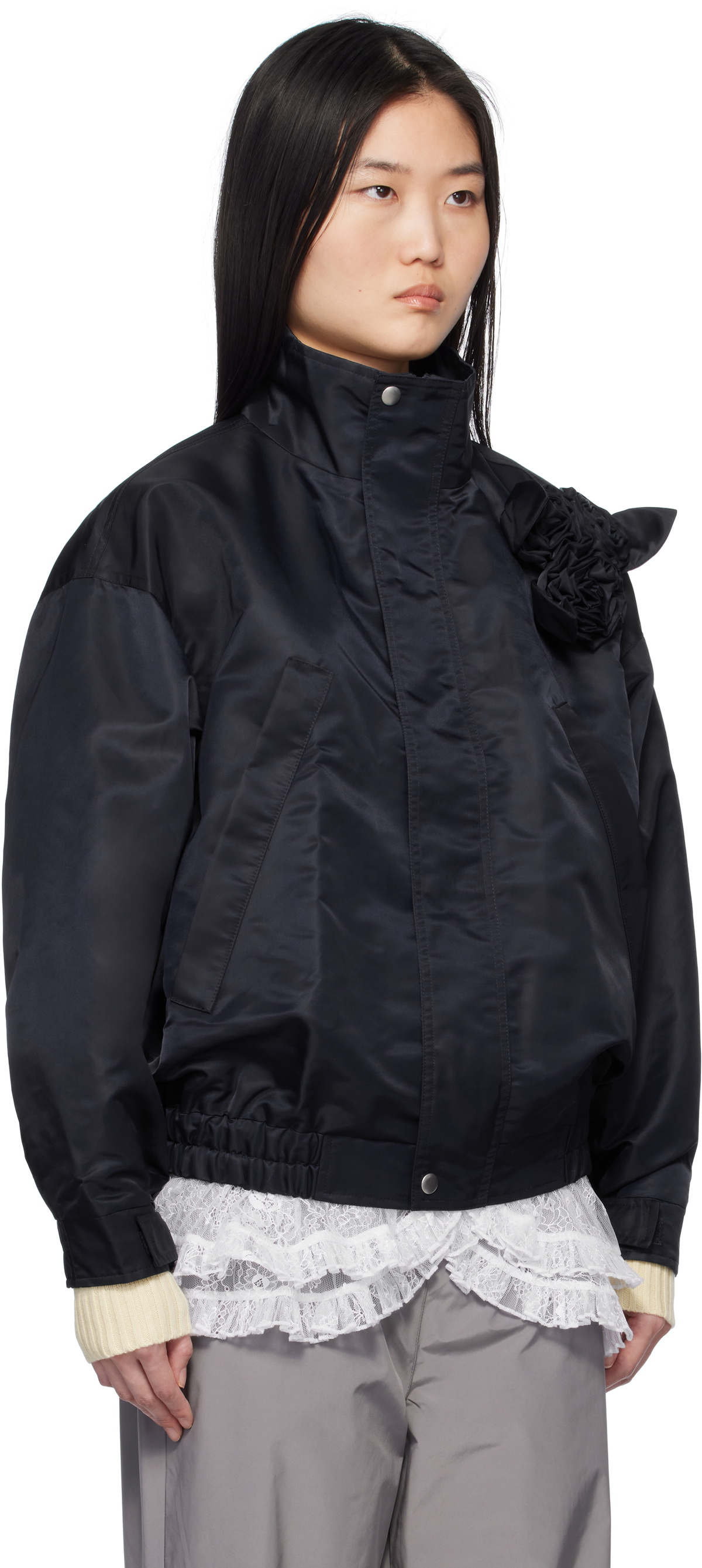 Sandy Liang Navy Carlton Jacket Sandy Liang