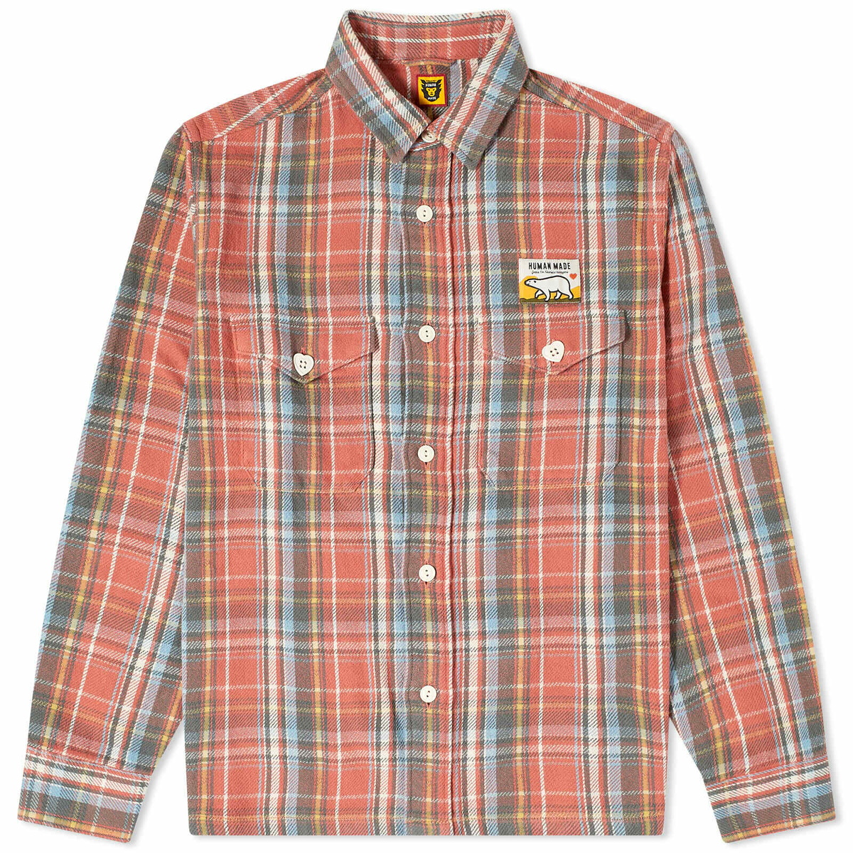Human Made Men's Check Overshirt in Red Human Made