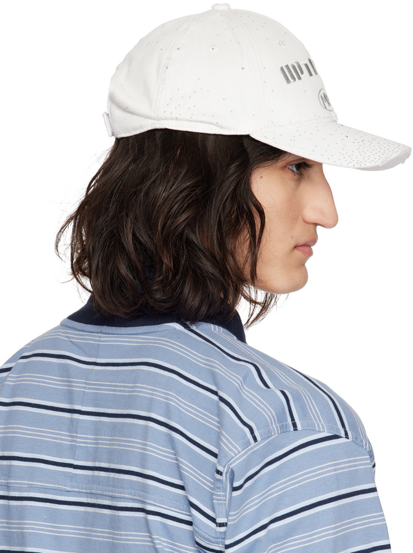 Martine Rose White Rolled Back Cap Martine Rose