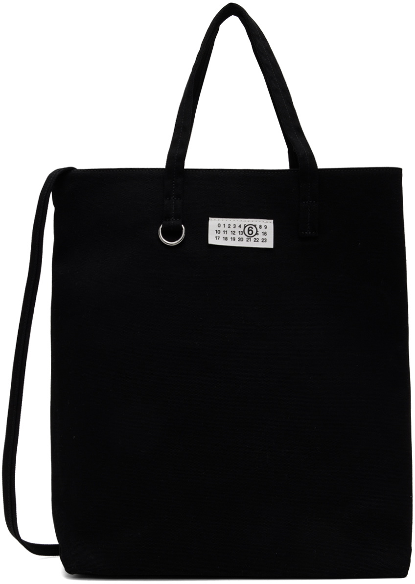 MM6 Maison Margiela Black Large Canvas Shopping Tote MM6 Maison Margiela