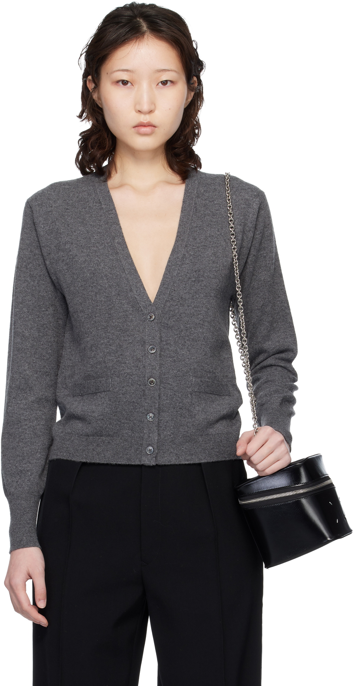 Maison Margiela Gray Virgin Wool Cardigan Maison Margiela