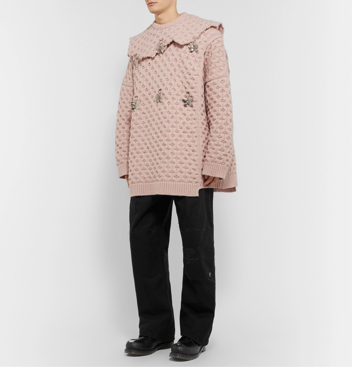 Raf Simons - Embellished Virgin Wool Sweater - Pink Raf Simons