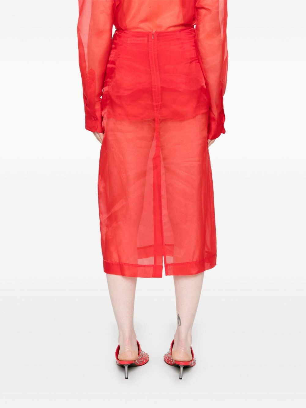 The Frankie Shop Red Peri Skirt The Frankie Shop