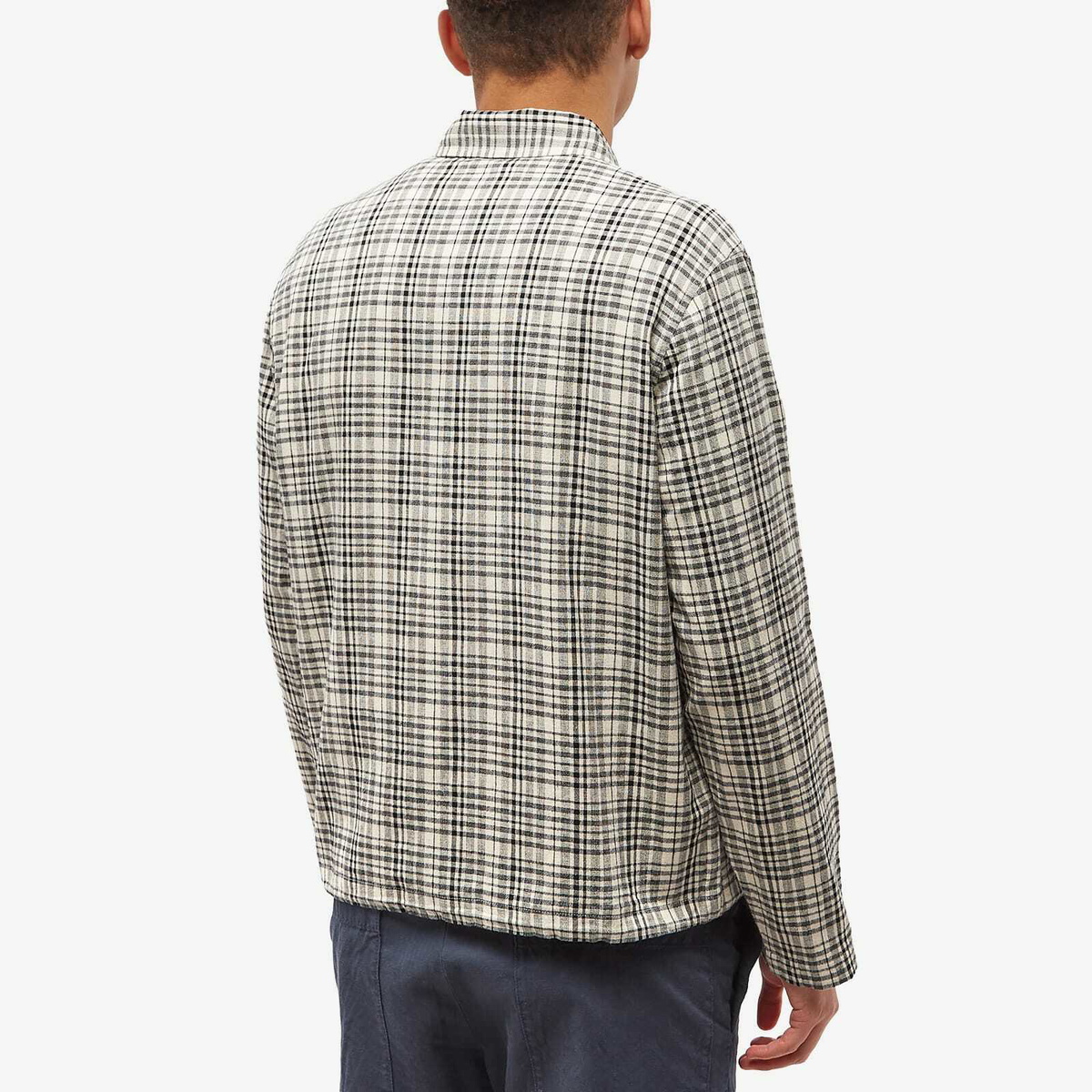 Folk Men's Check Pebble Jacket in Ecru Folk