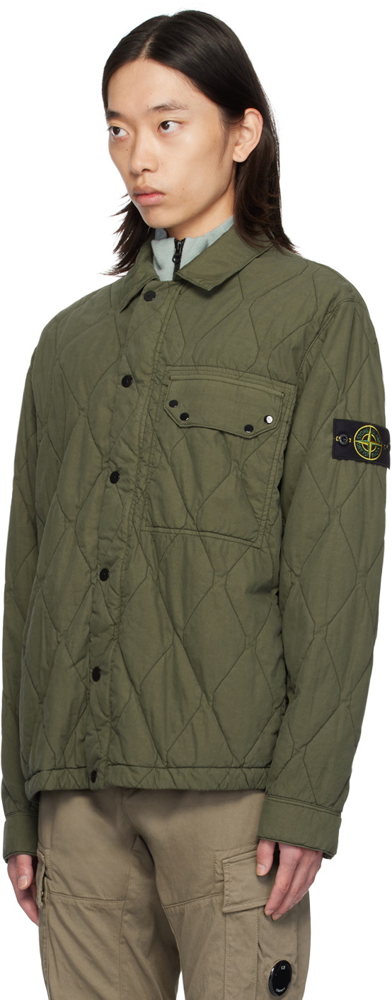 Stone Island Khaki Quilted Jacket Stone Island