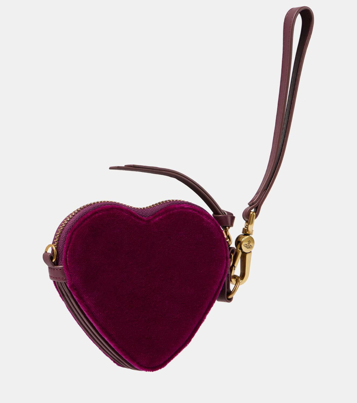 Vivienne Westwood Heart velvet coin purse with strap Vivienne Westwood