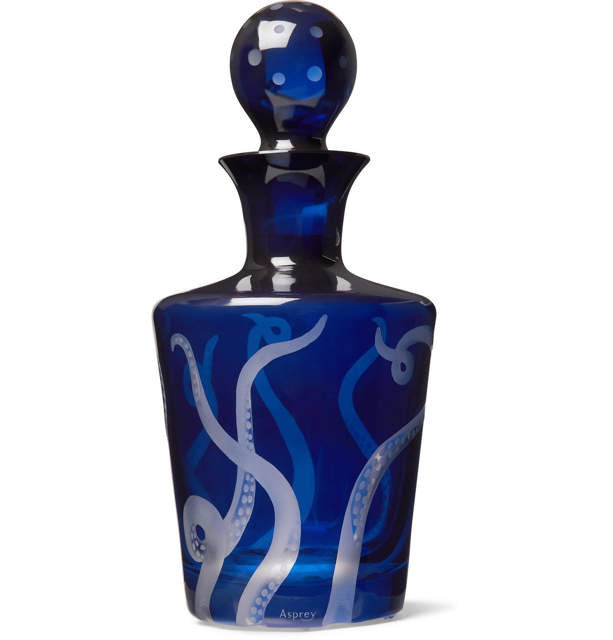 Asprey - Octopus Ink Crystal Decanter - Blue Asprey