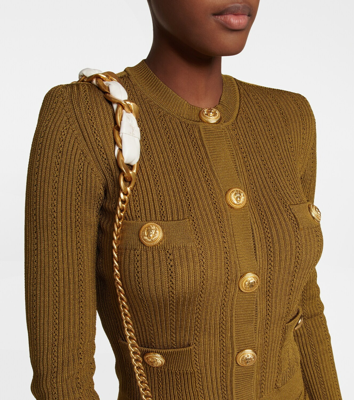 Balmain - Textured-knit cardigan Balmain