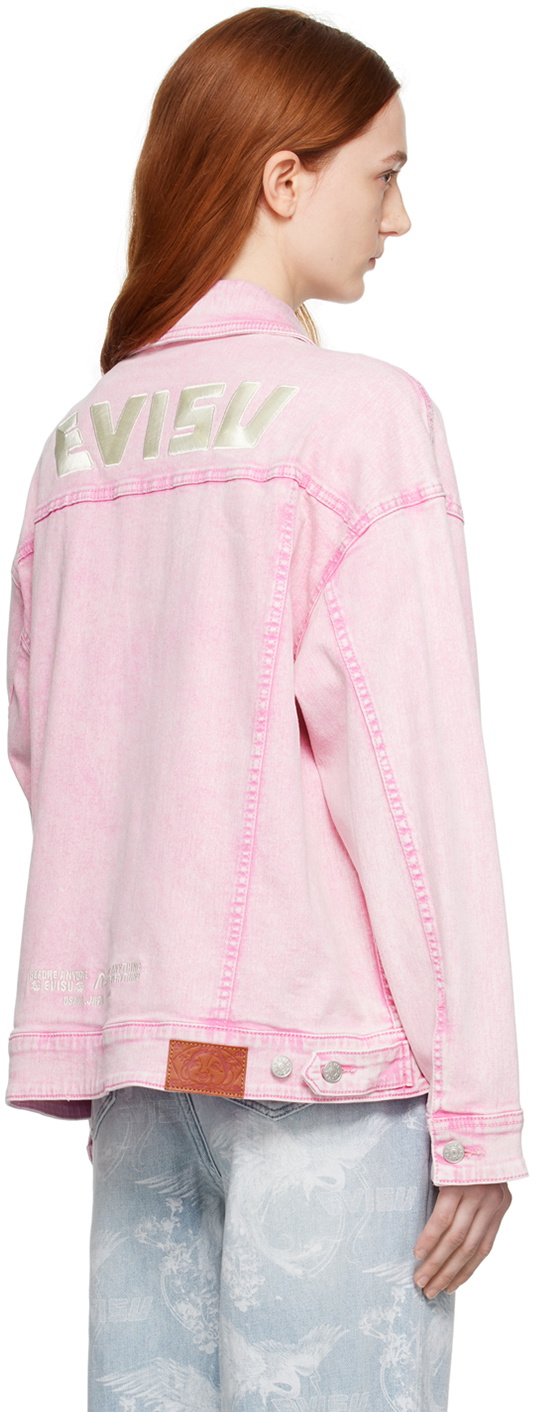 Evisu Pink Embroidered Denim Jacket Evisu